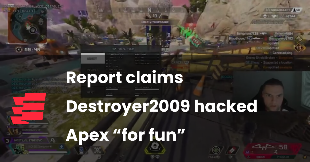 Report claims Destroyer2009 hacked Apex “for fun” | esports.gg